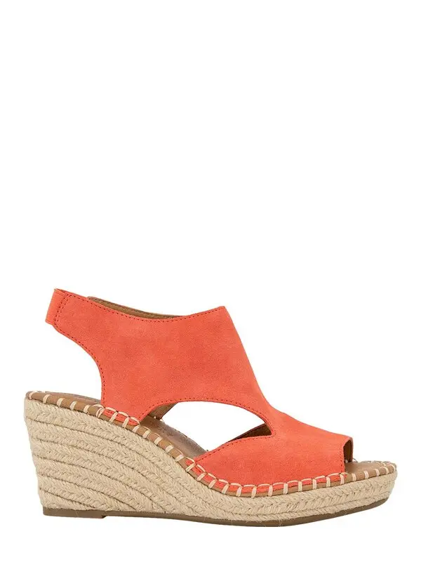 KENNETH COLE Cody Espadrille Wedge Sandals - Bright Coral