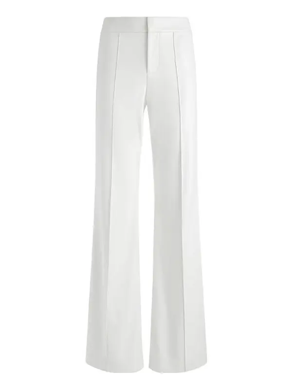Alice + Olivia Dylan High-waist Vegan Leather Pants - Ecru Vegan Leather