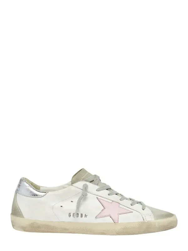 Golden Goose Superstar Mixed Leather Low-top Sneakers - White/ice/orchid Pink/silver