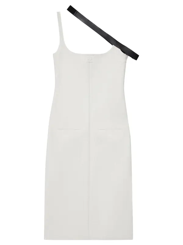 COURREGES Asymmetric-strap Vinyl Dress - White