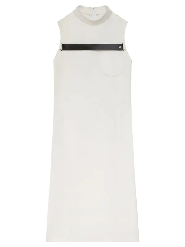 COURREGES Strapped Tailored Twill Dress - White