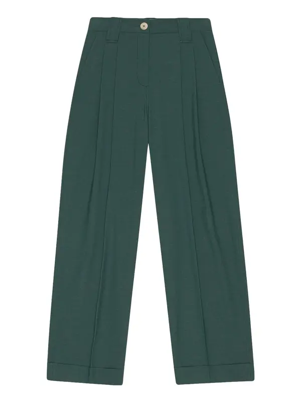 GANNI Pleat-detail Trousers - Green