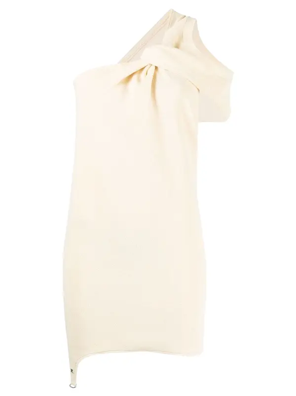 COURREGES One-shoulder Knotted Minidress - White