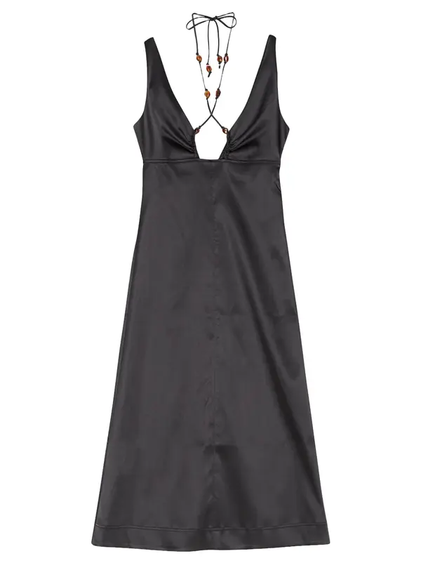 GANNI V-neck Sleeveless Dress - Black