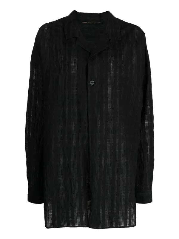 FORME D'EXPRESSION Semi-sheer Long-sleeve Shirt - Black