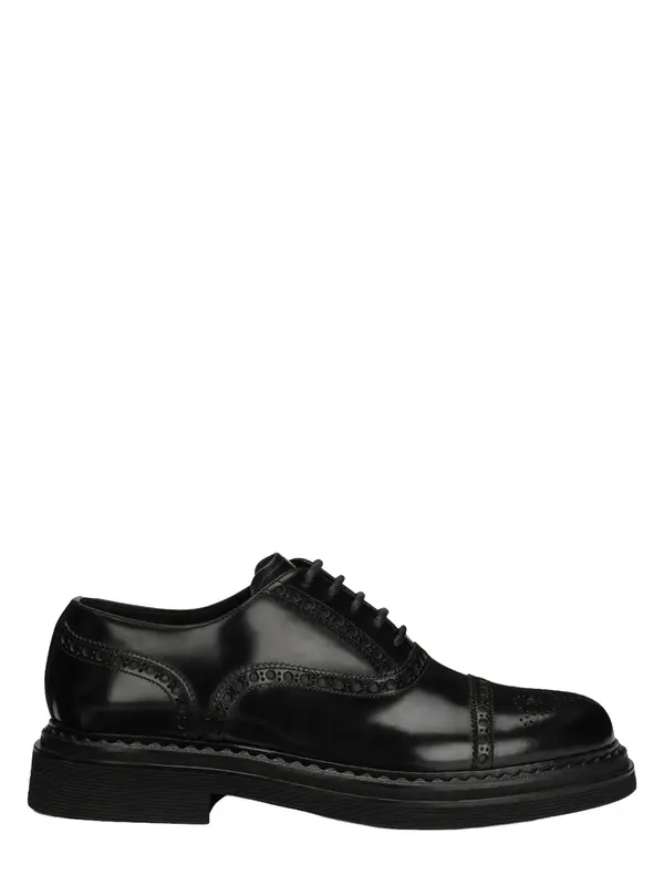 Dolce & Gabbana Francesina Leather Derby Shoes - Black