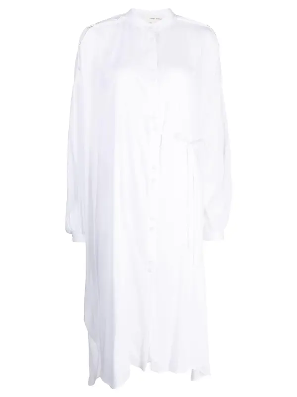 Isabel Benenato Long-sleeve Shirt Dress - White