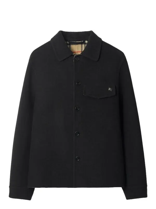 Burberry Wool Overshirt - Black/sand Beige