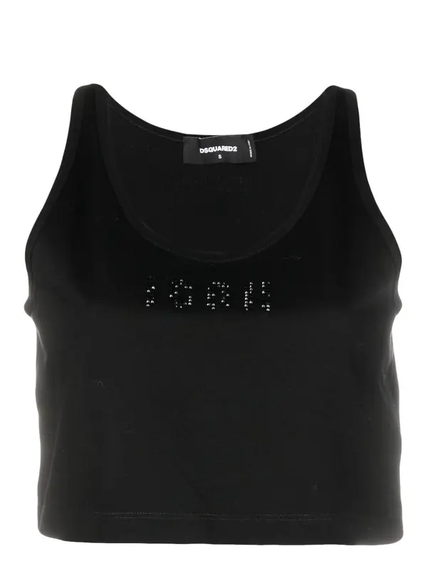 Dsquared2 Icon Rhinestone-embellished Crop Top - Black