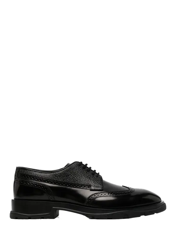 Alexander McQueen Lace-up Leather Derby Shoes - Black