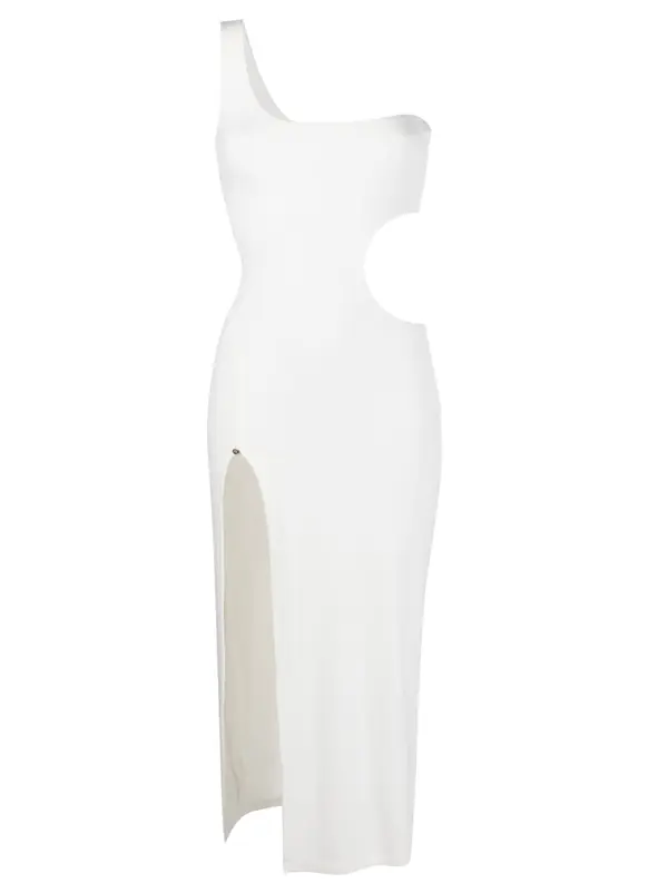 NISSA One-shoulder Midi Dress - White