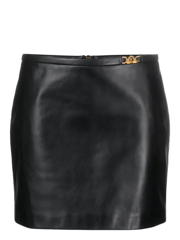 Versace Medusa Leather Miniskirt - Black