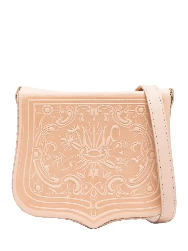 Zeus+dione Embossed Leather Crossbody Bag - Neutrals
