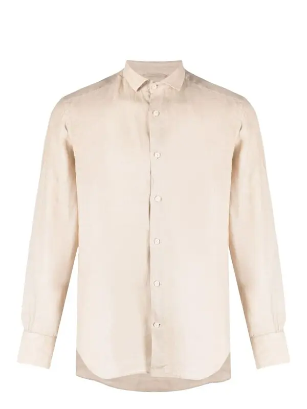 MC2 SAINT BARTH Long-sleeve Linen Shirt - Neutrals