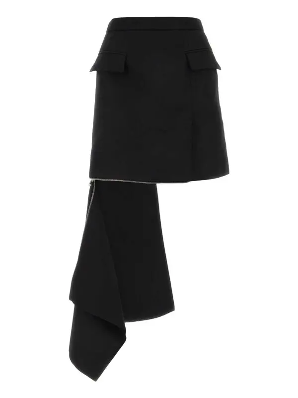 Alexander McQueen Asymmetric Mini Skirt - Black