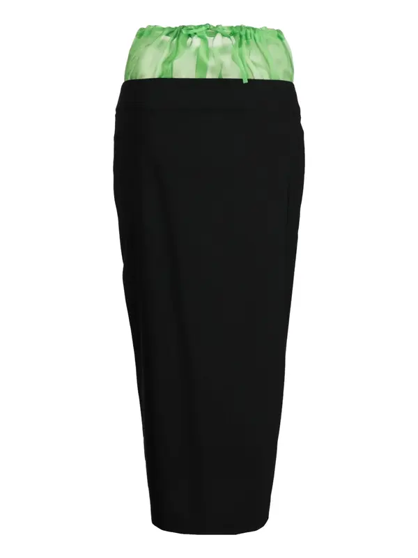 A.W.A.K.E. Mode Two-tone Midi Skirt - Black