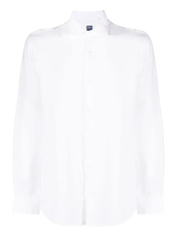 Fedeli Button-up Linen Shirt - White