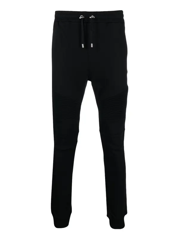 Balmain Logo-print Ribbed Track Pants - Black