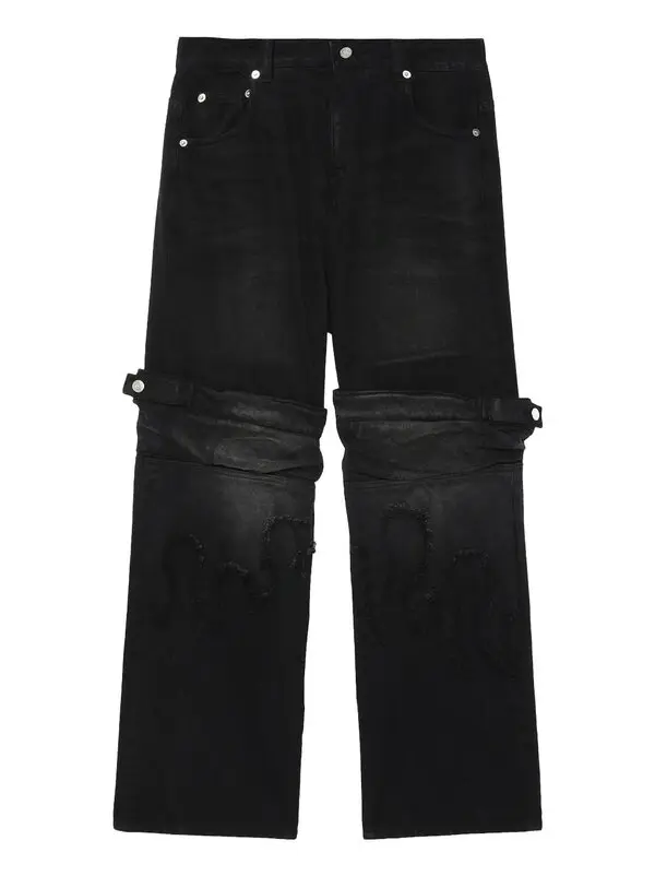 We11Done Layered-effect Wide-leg Jeans - Black
