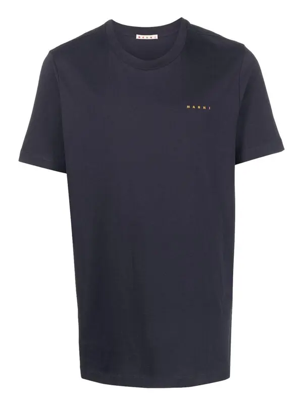 Marni Logo-print Cotton T-shirt - Blue