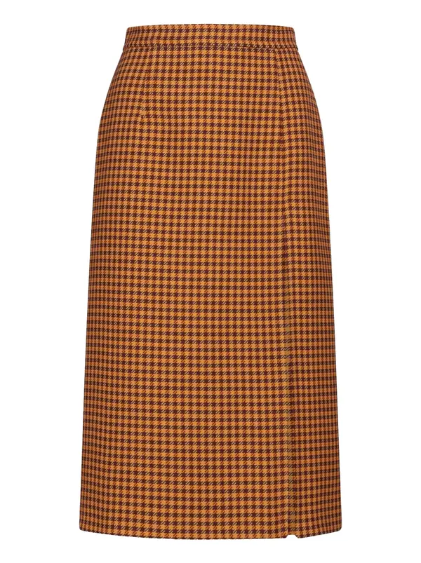 Marni Checked Midi Skirt - Yellow