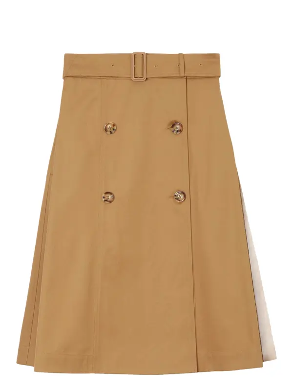 Burberry Belted Cotton Skirt - Neutrals