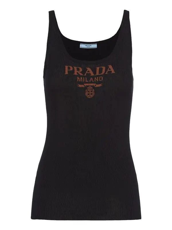 Prada Logo-print Tank Top - Black