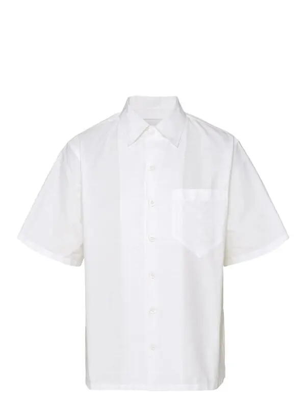 Prada Triangle-logo Cotton Shirt - F0009 White