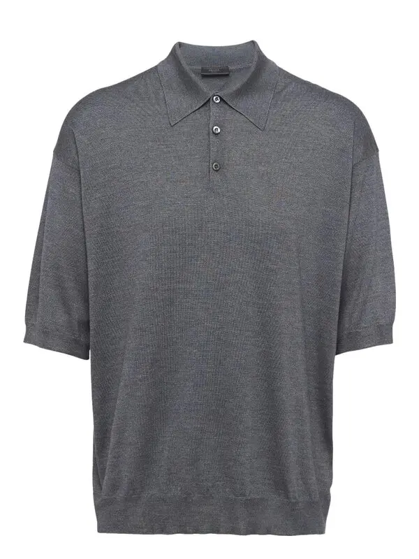Prada Silk Polo Shirt - Grey
