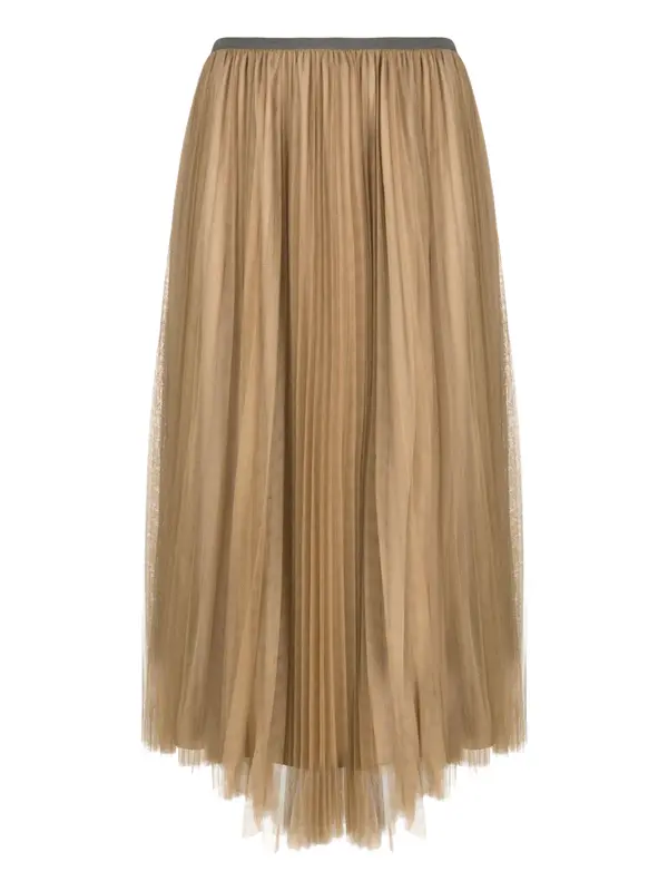 Fabiana Filippi Pleated Midi Skirt - Brown