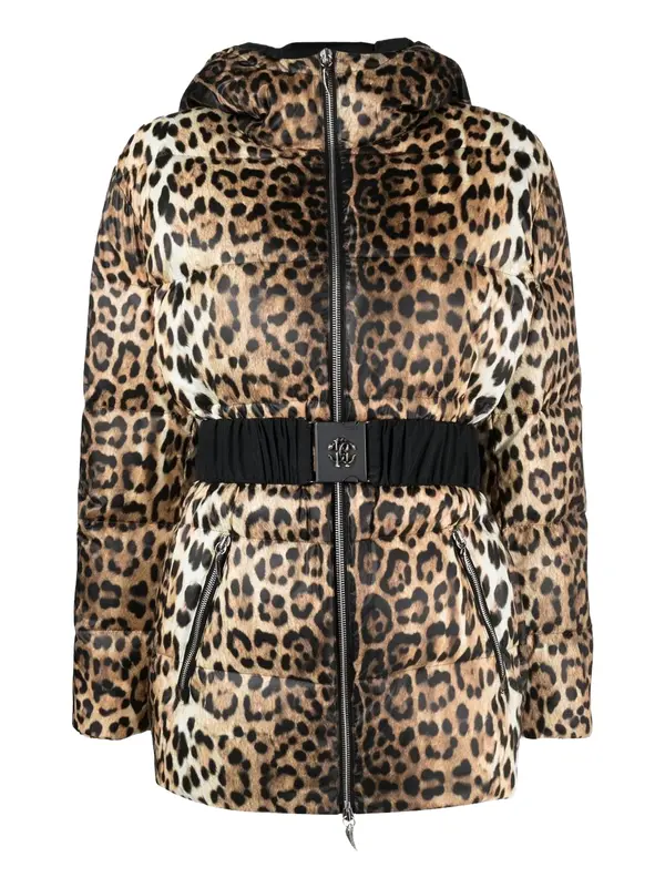 Roberto Cavalli Leopard-print Padded Jacket - Neutrals