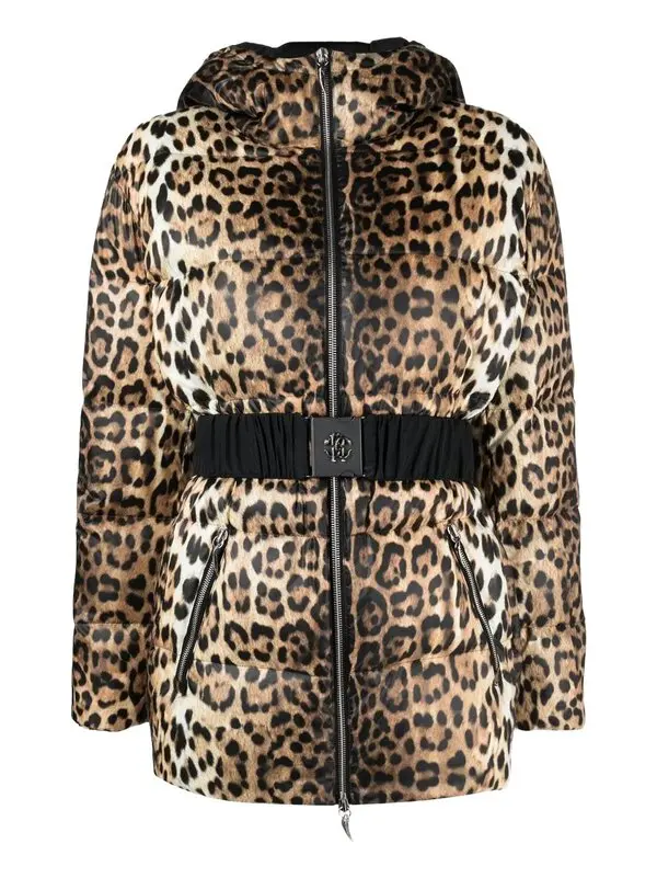 Roberto Cavalli Leopard-print Padded Jacket - Neutrals