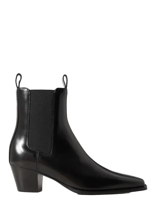 TOTEME Net Sustain The City Leather Ankle Boots - Black