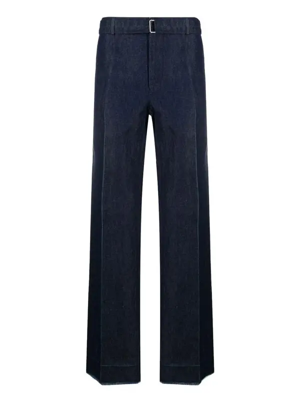 LANVIN Buckle-waist Straight-leg Jeans - Blue