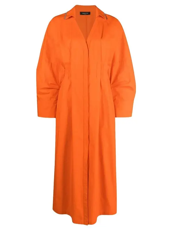 Fabiana Filippi V-neck Midi Dress - Orange