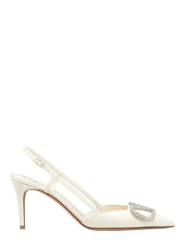 Valentino Garavani 80mm Vlogo Signature Slingback Pumps - White