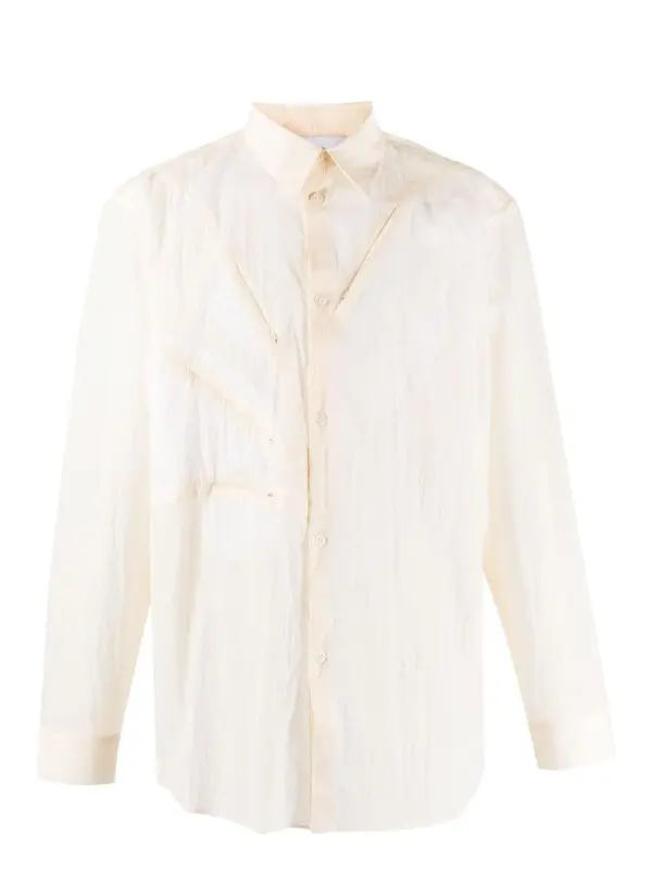 POST ARCHIVE FACTION Semi-sheer Zip-pocket Shirt - Neutrals