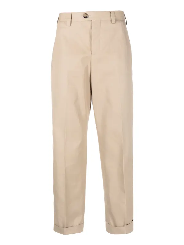 PT TORINO Pressed-crease Chino Trousers - Neutrals