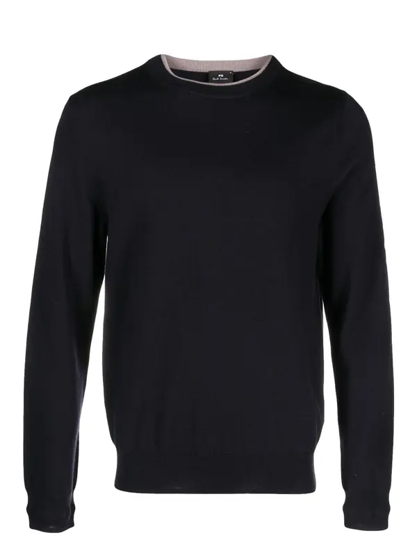 Paul Smith Logo-embroidered Merino Jumper - Blue