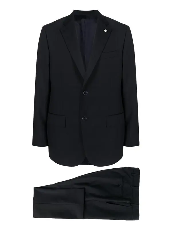 LUIGI BIANCHI MANTOVA Single-breasted Virgin-wool Suit - Blue