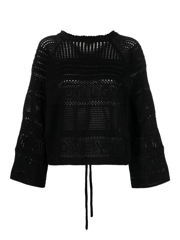 Stella McCartney Open-knit Cotton Jumper - Black