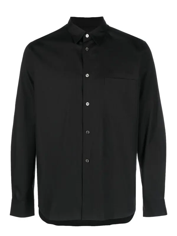 Comme Des Garçons Patch-pocket Cotton Shirt - Black