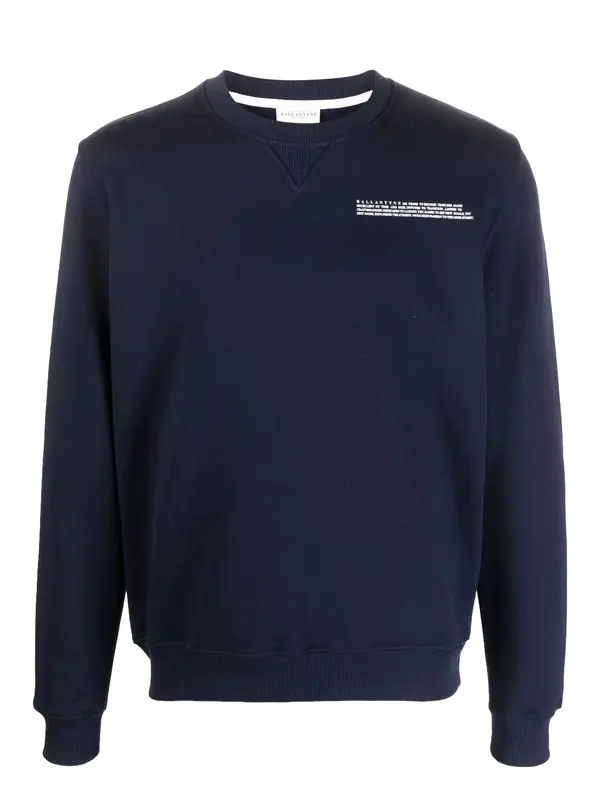 BALLANTYNE Logo-print Cotton Jumper - Blue