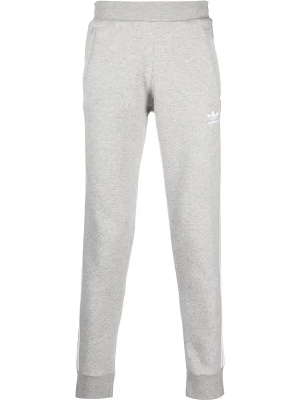 Adidas Tapered Cotton Track Pants - Grey