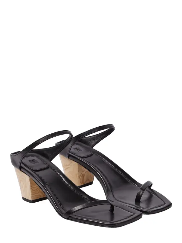 TOTEME The City Leather Sandals - Black