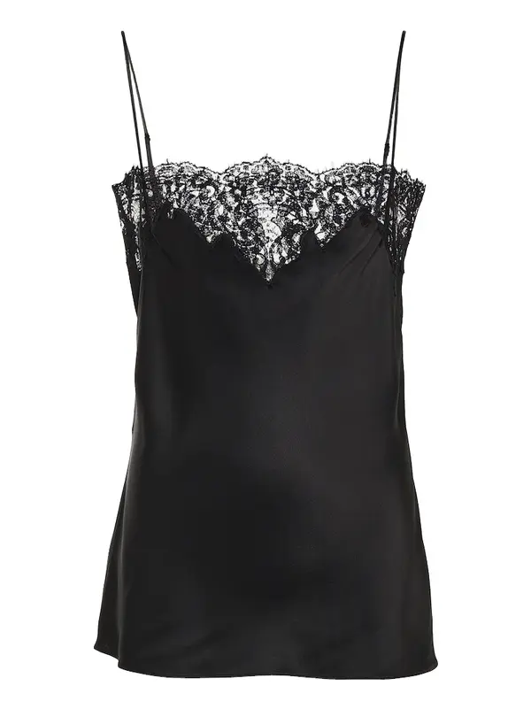 Stella McCartney Satin And Lace Tank Top - Black