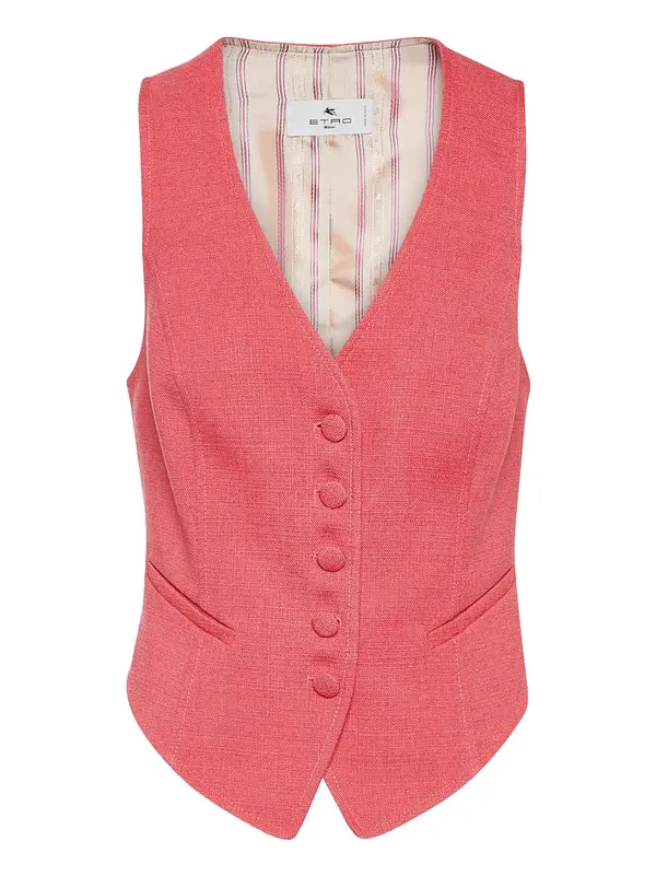 Etro Single-breasted Vest - Pink