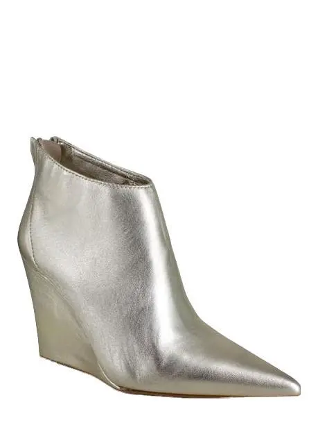 ZIGI Elina Pointed Toe Bootie - Gold Leather