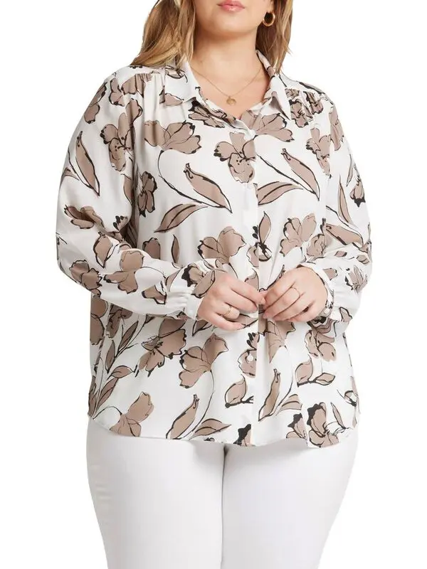NYDJ Modern Floral Blouse - Lotusland