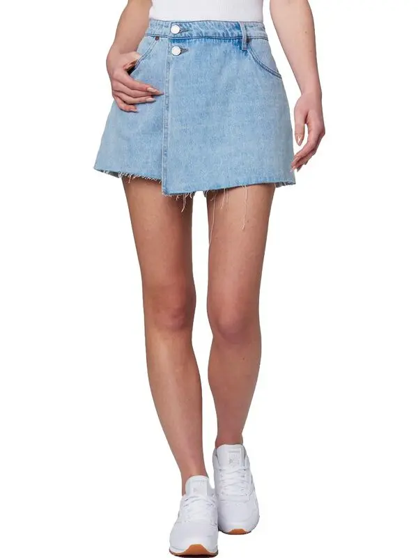 Blanknyc Raw Hem Denim Skort - Blue